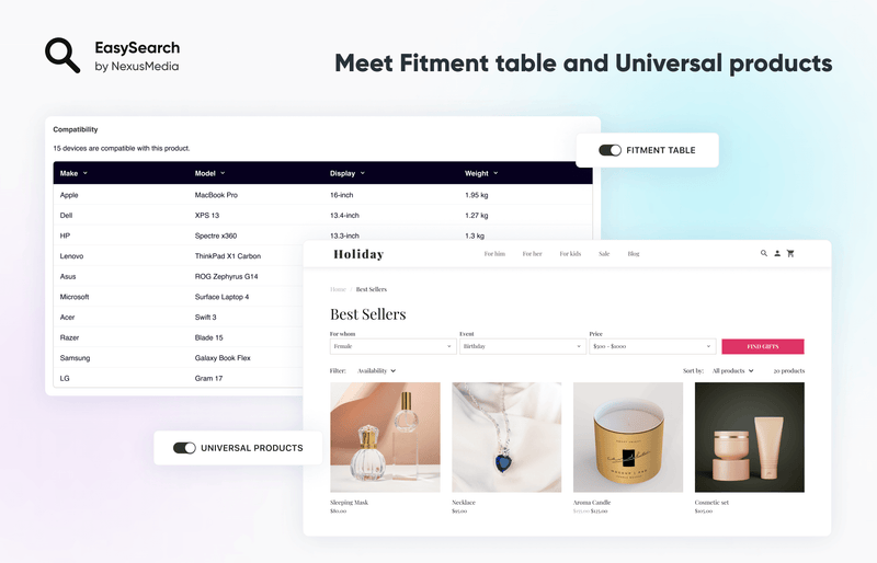 Meet Fitment Table and Universal Products - EasySearch app update ...